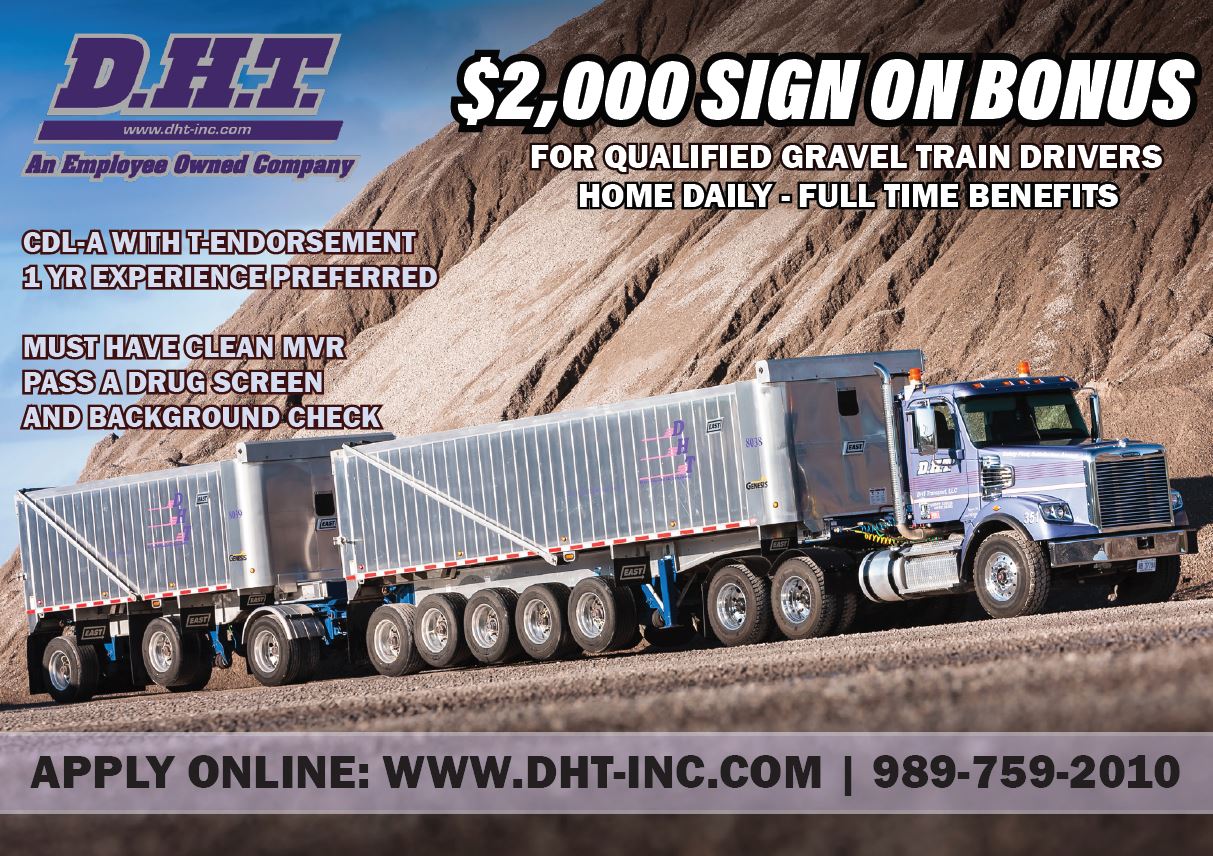 Now Offering $2,000 Sign On Bonus for Gravel Train Drivers! - D.H.T.